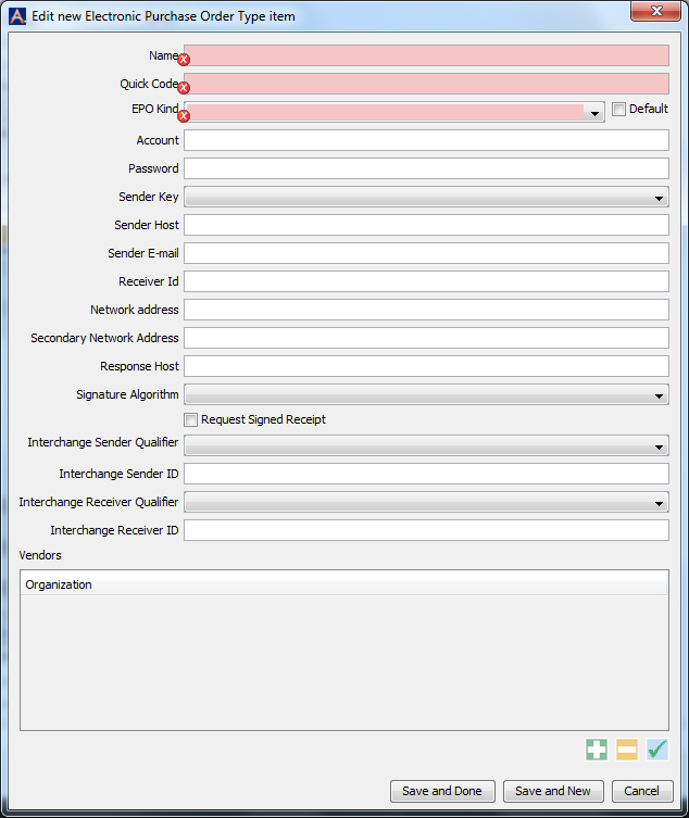 Electronic Purchase Order Type